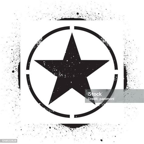 스텐실 스타 기호입니다 흰색 배경에 검은 색 그래피티 프린트 벡터 디자인 거리 예술 별 모양에 대한 스톡 벡터 아트 및 기타