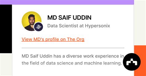 Md Saif Uddin Data Scientist At Hypersonix The Org