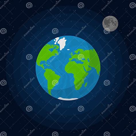 La Terre Et Lune De La Planète De Bande Dessinée à Larrière Plan D
