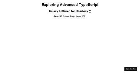 Typescript June 2021 Codesandbox