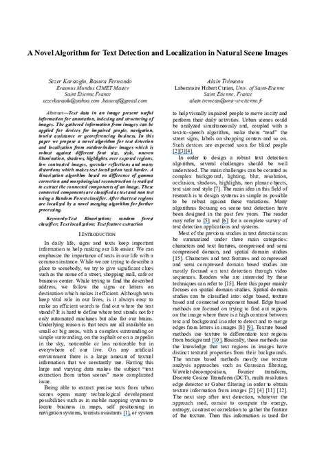 Pdf A Novel Algorithm For Text Detection And Localization In Natural