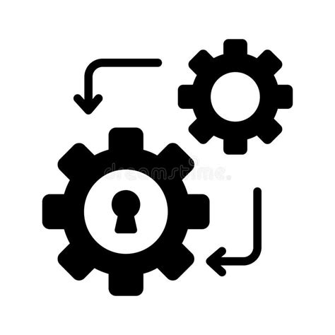 Secure Management Icon With Gear And Lock Setting Icon Stock Vector Illustration Of