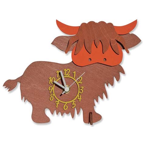 Mini Standing Highland Cow Clock — Little Timbers Handmade
