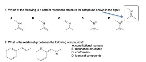 Solved 1 Which Of The Following Is A Correct Resonance
