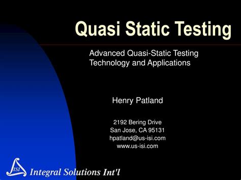 Ppt Quasi Static Testing Powerpoint Presentation Free Download Id