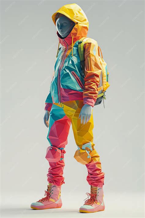 Premium Photo Appealing Low Poly Cyberpunk Cityscape Character
