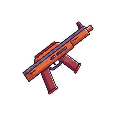 Cartoon Smg Isolated With Thick Outline Style Illustration Stock Photo Illustration Of Vector