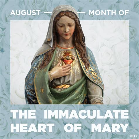 St August Is The Month Of The Immaculate Heart Of Mary With Both The