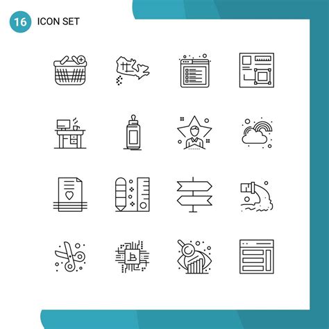 Pack Of 16 Creative Outlines Of Laptop Web Internet Digital Browser Editable Vector Design