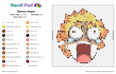 Demon Slayer Fuse Bead Pattern Kandi Pad Kandi Patterns Fuse Bead Patterns Pony Bead Patterns