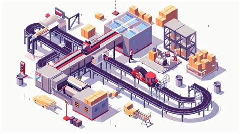efficient automation of conveyor system for productivity enhancement premium ai generated vector