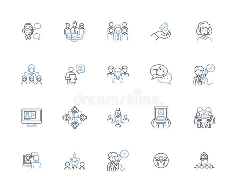 Supporting People Outline Icons Collection Aid Assist Backing Boost Bolster Facilitate