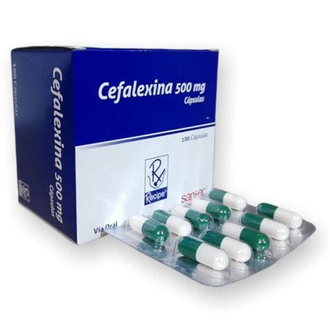 Cefalexina 500 Mg 100 Cápsulas Rc Tratamiento Antibiótico