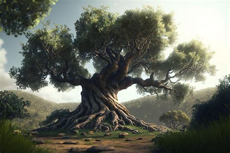 Premium Photo A Tree With A Large Trunk And A Large Tree With A Large Trunk