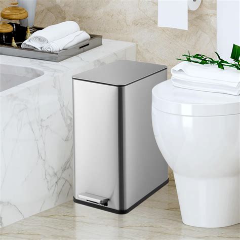 Garveelife 4 Gallon Stainless Steel Slim Trash Can Narrow Kitchen