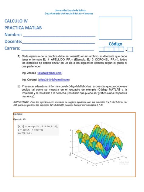 Practica Matlab Pdf Pdf Matriz Matemáticas Objetos Matemáticos