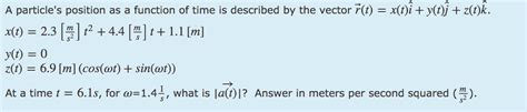 Solved A Particle S Position As A Function Of Time Is Chegg