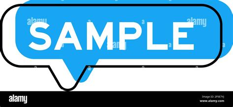 Speech banner and blue shade with word sample on white background Stock Vector Image & Art - Alamy