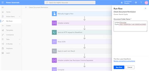 Using Microsoft Flow And Sharepoint Api For Checking Document Read Privileges Based On User In