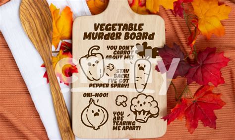 Funny Vegetable Murder Board Cutting Board Svg Crafty