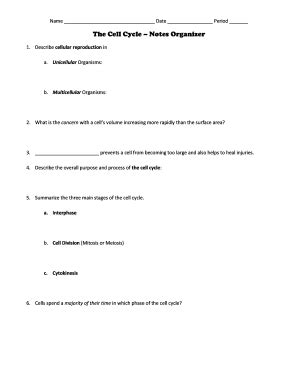 Fillable Online The Cell Cycle Notes Organizer TypePad Fax Email Print PdfFiller