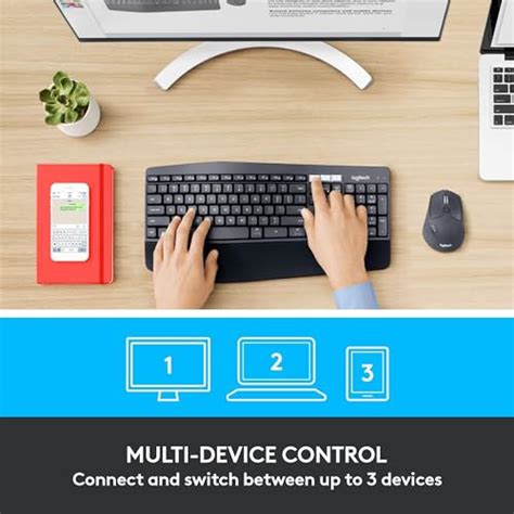 Logitech Mk850 Multi Device Wireless Keyboard And Mouse Set 2 4ghz Wireless And Bluetooth Curved