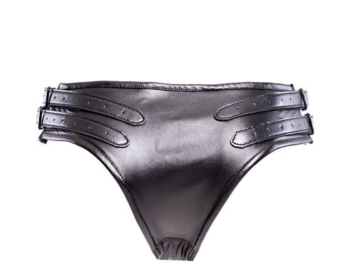 Bondage Chastity Belt Panties Underwear Women Single Vibrating Dildo