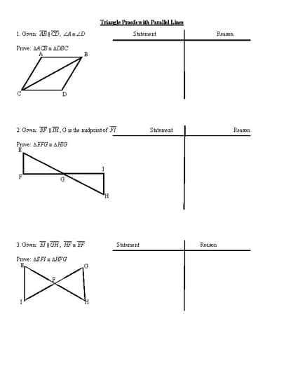 Geometry Triangle Proofs With Parallel Lines By Catherine Dunkel