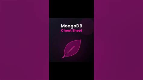 Mongodb Cheatsheet Part 1 Feedshorts Coding Mongodb Youtube