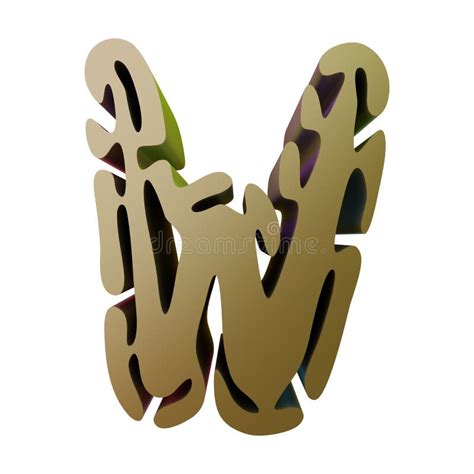 3d rendered illustrationdividual design letter custom art font