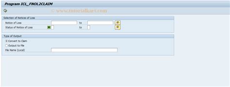ICLFNOL2CLAIM SAP Tcode Convert Notice Of Loss To Claim