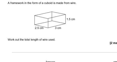 Solved A Framework In The Form Of A Cuboid Is Made From Wire Work Out