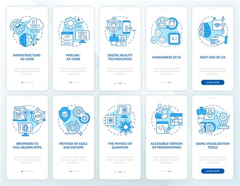 Macro Trends Blue Onboarding Mobile App Screen Set Tendencies