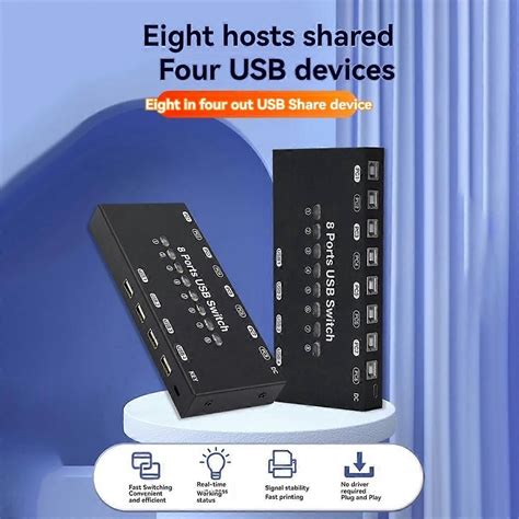 8 in 4 out usb kvm switch usb kvm switcher for windows10 computer pc keyboard mouse printer