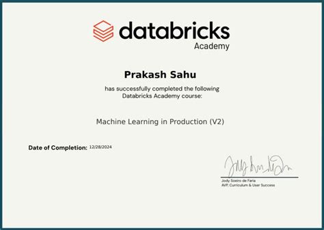 prakash sahu on linkedin successfully completed the course databricks