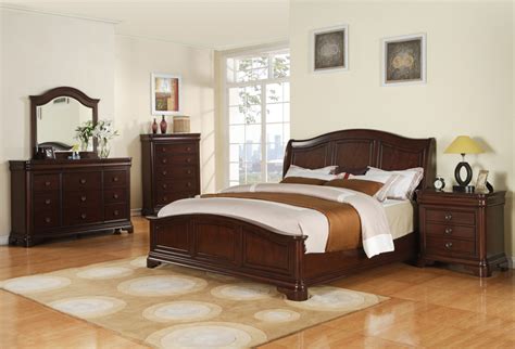 Cameron Bedroom Set Dark Cherry Finish [cm750qb] Decor South