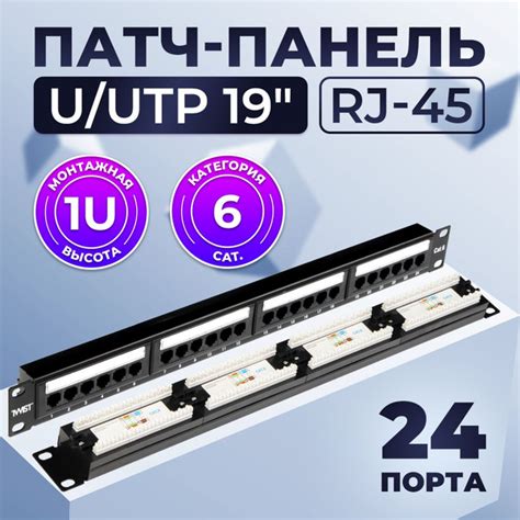 Патч панель Utp 19 1u 24 порта Rj 45 Cat 6 Dual Idc Twist купить с доставкой по выгодным