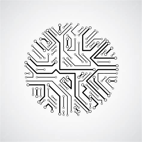 Premium Vector Vector Abstract Computer Circuit Board Illustration Monochrome Round
