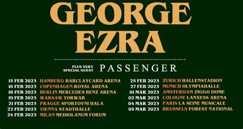 News George Ezra And Passenger Auf Tour In 2023 Metalglory Magazine