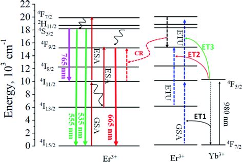 Schematic Diagram Showing The Energy Level Of Each Er³⁺ And Yb³⁺ Ion In