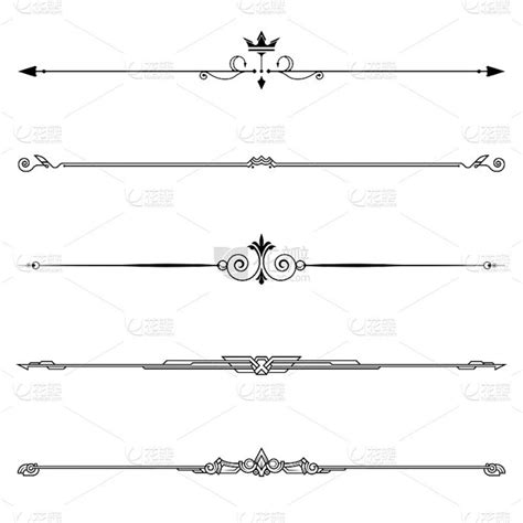 边界上的分割线，矢量装饰设计元素素材 花瓣网