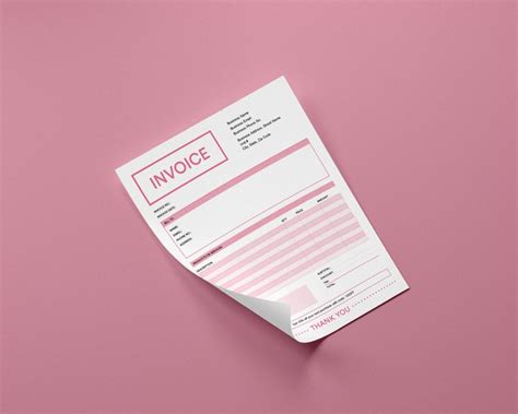 Pink Invoice Template Pdf Professional Business Invoice Form