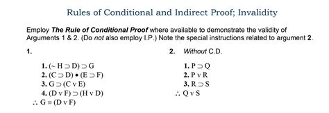 Solved Rules Of Conditional And Indirect Proof Invalidity