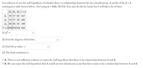 solved use software to test the null hypothesis of whether