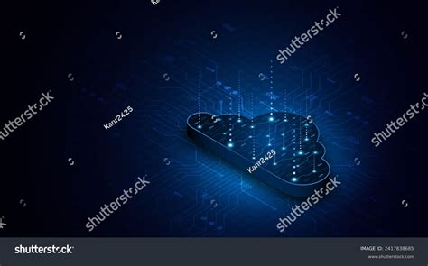 Cloud Computing Technology Concept Mass Storage Stock Vector Royalty Free 2417838685