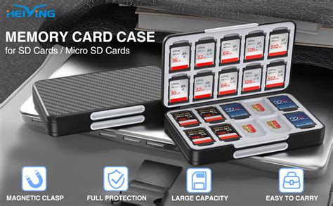 Heiying Sd Card Holder For Memory Sd And Tf Cards Portable