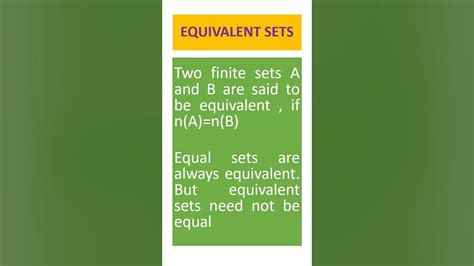 #EQUAL SETS# AND# EQUIVALENT SETS# - YouTube