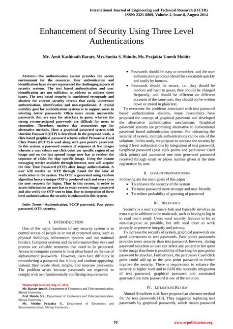 Pdf Enhancement Of Security Using Three Level Authentications Dokumentips