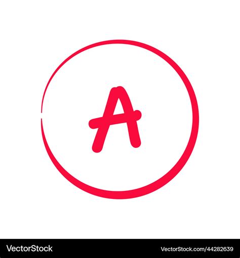 Grading System A Grades For School Sign Exam Vector Image