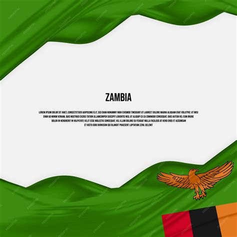 Premium Vector Zambia Flag Design Waving Zambia Flag Made Of Satin Or